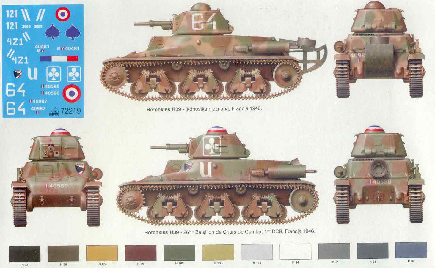 RPM French Hotchkiss H35, H38 and H39 Tanks